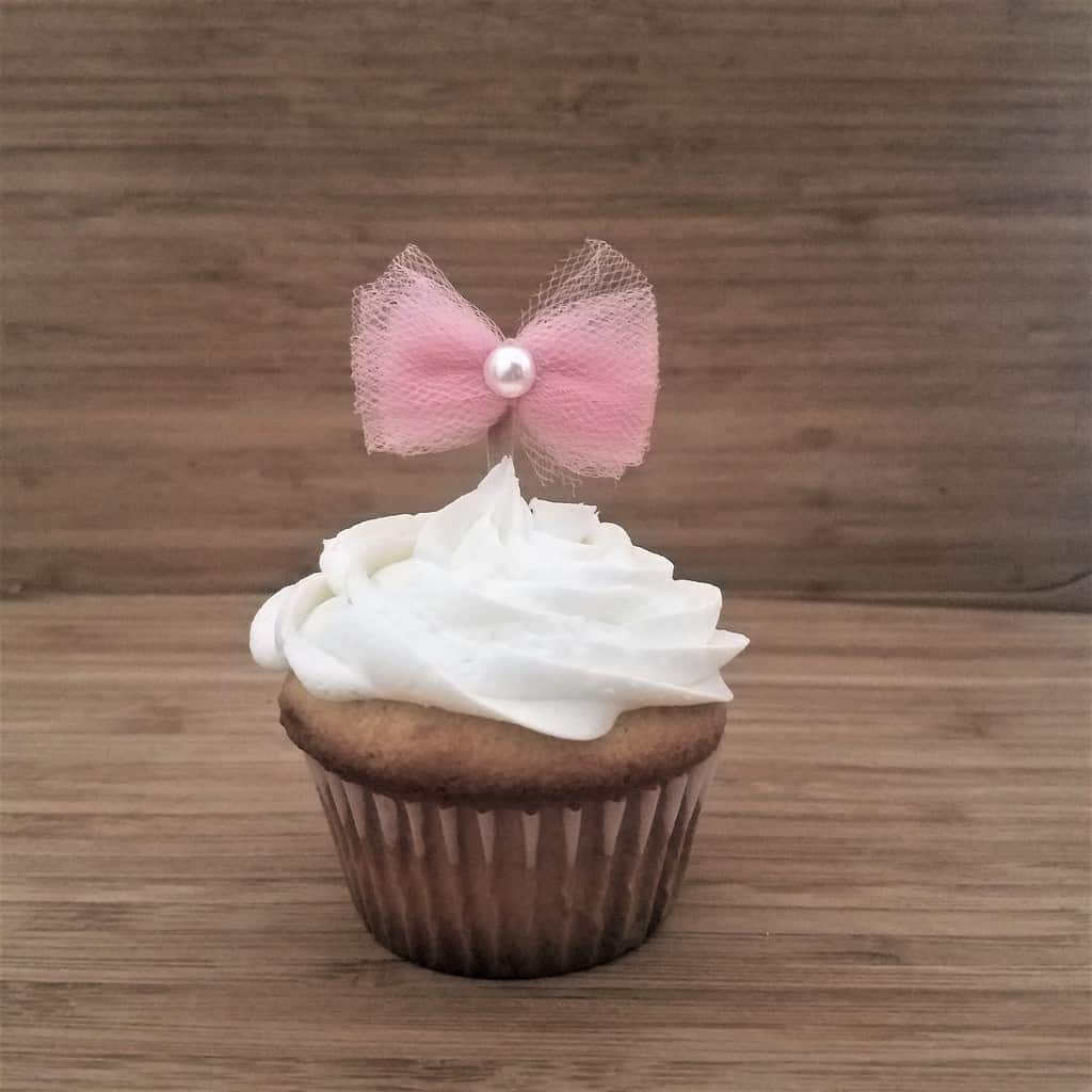 Pink Bow Cupcake Topper For Baby Shower or Birthday - Cassie Smallwood