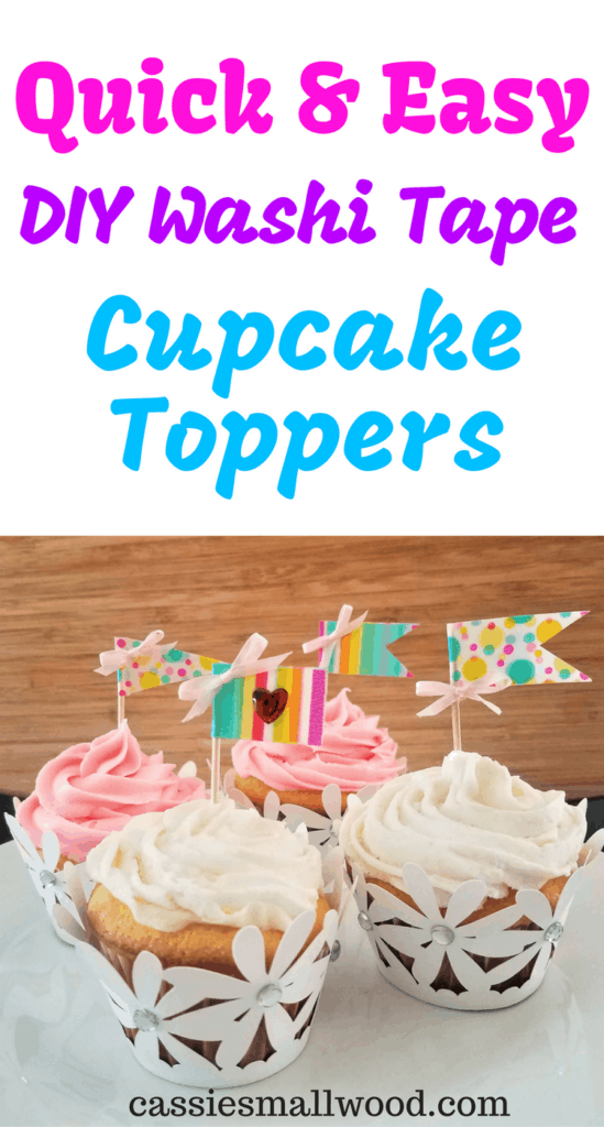 Washi Tape Cupcake Toppers Easy DIY Tutorial - Cassie Smallwood