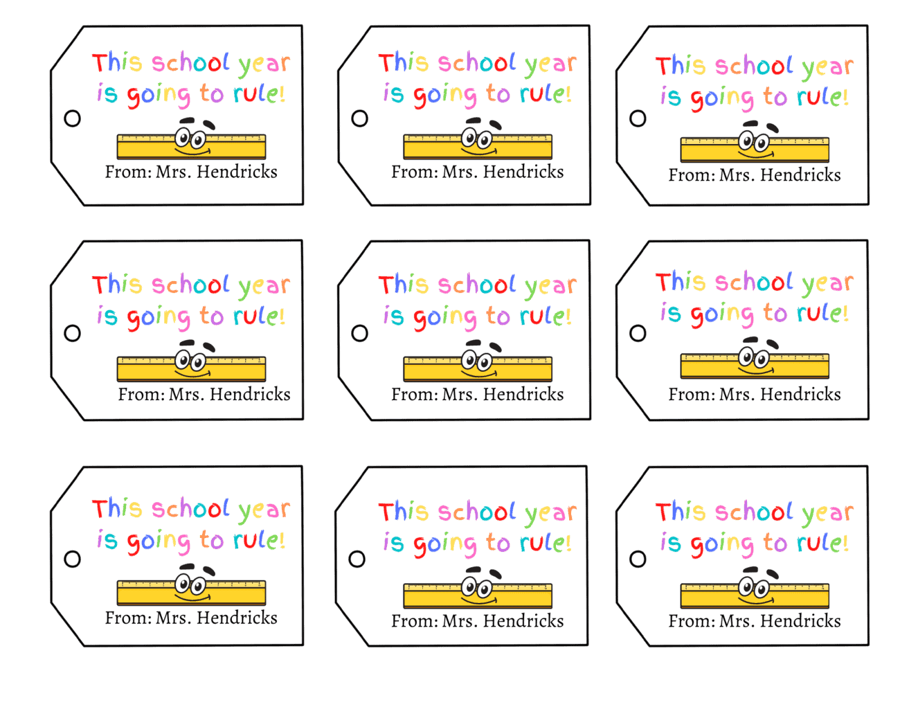 Free Printable Back To School Tags (Editable) - Cassie Smallwood