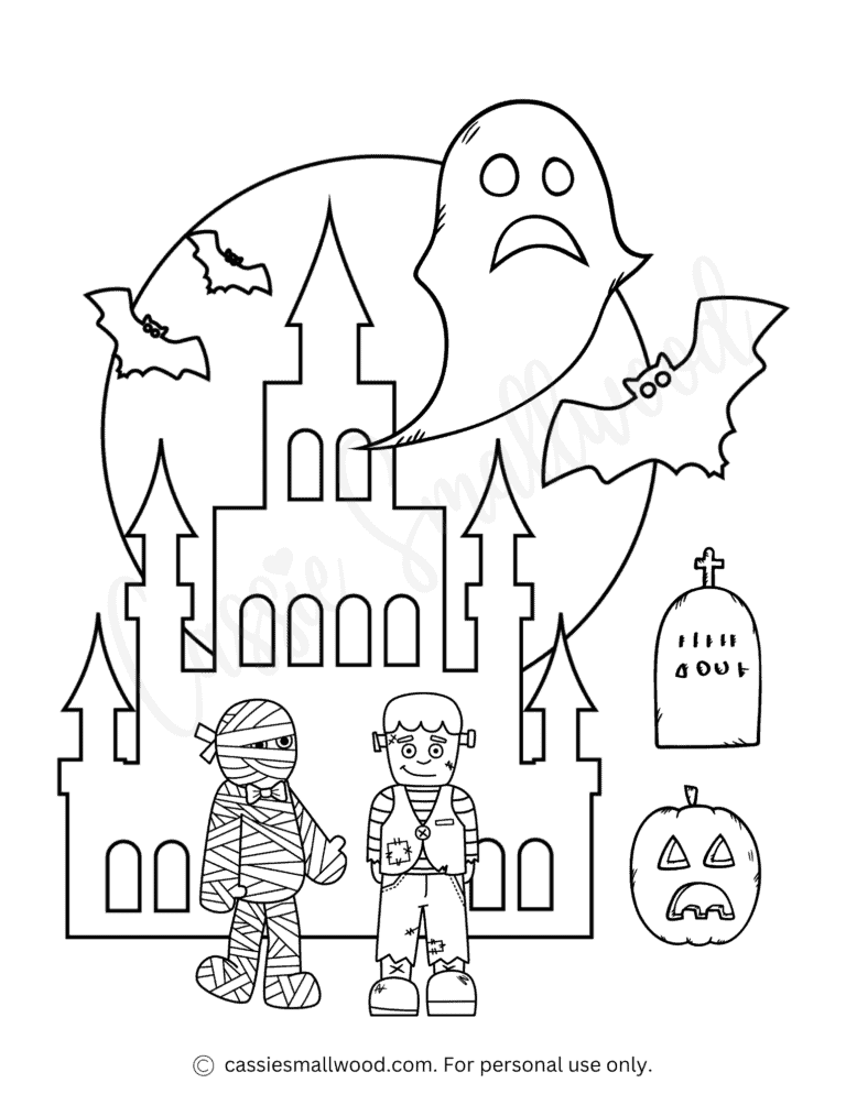 THE BEST Haunted House Coloring Pages - Cassie Smallwood