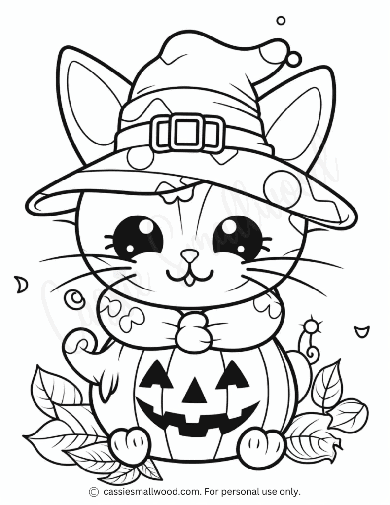Cute Halloween Cat Coloring Pages Cute Halloween Cat Coloring Pages