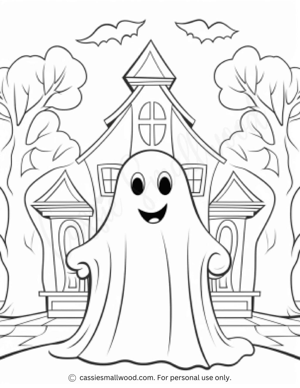 THE CUTEST Ghost Coloring Pages - Cassie Smallwood
