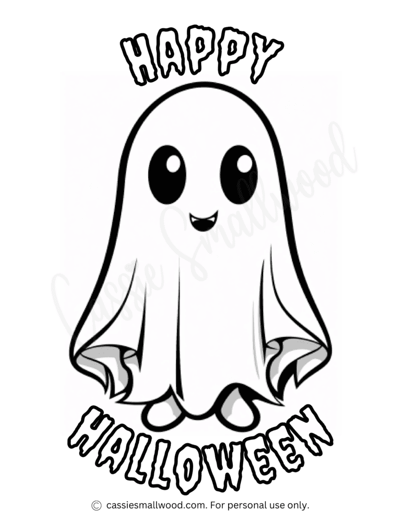 Halloween Cute Ghost Coloring Pages