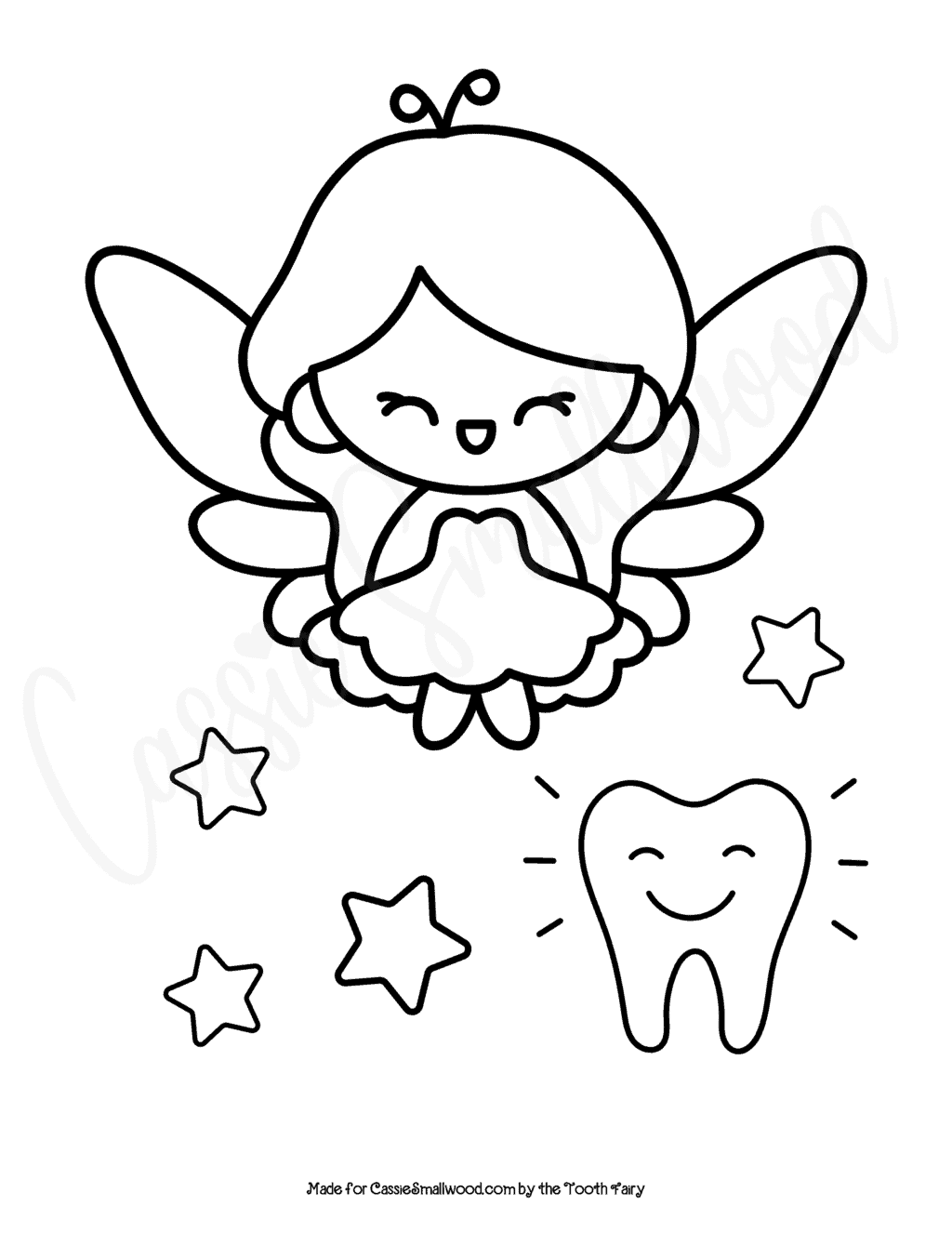 20 Fun Tooth Fairy Coloring Pages FREE Printables - Cassie Smallwood
