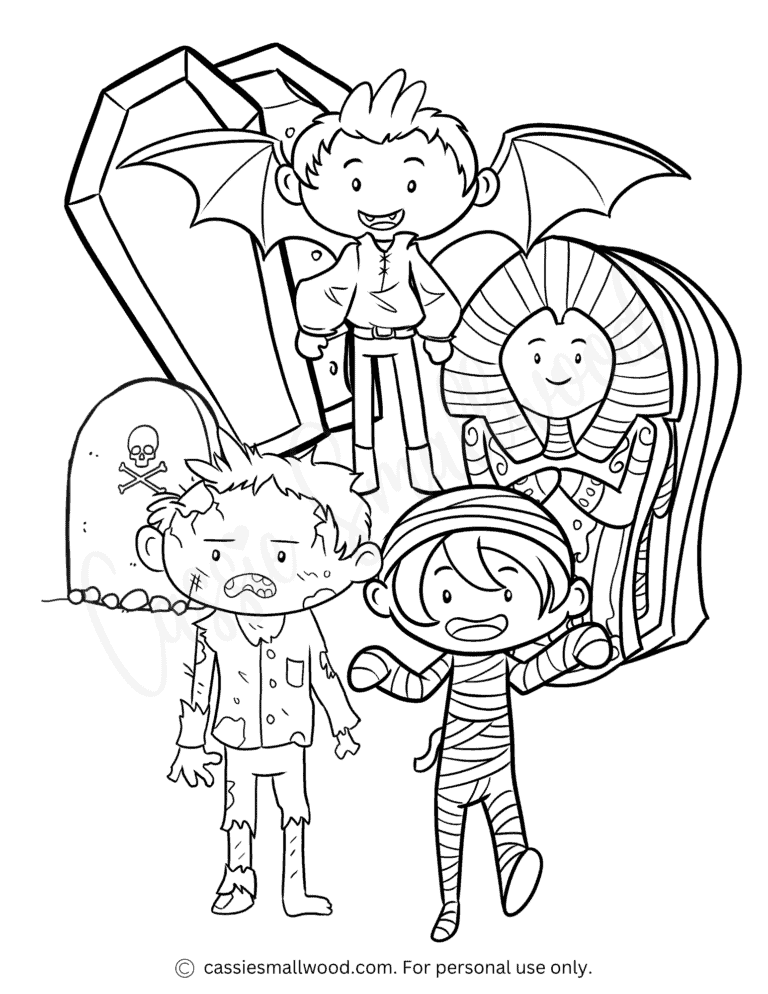 AWESOME Halloween Coloring Pages - Cassie Smallwood