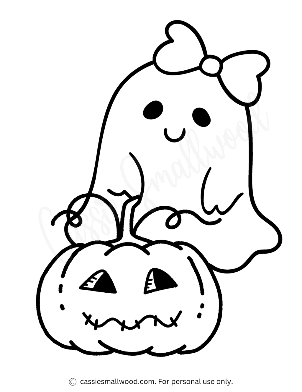 THE CUTEST Ghost Coloring Pages - Cassie Smallwood