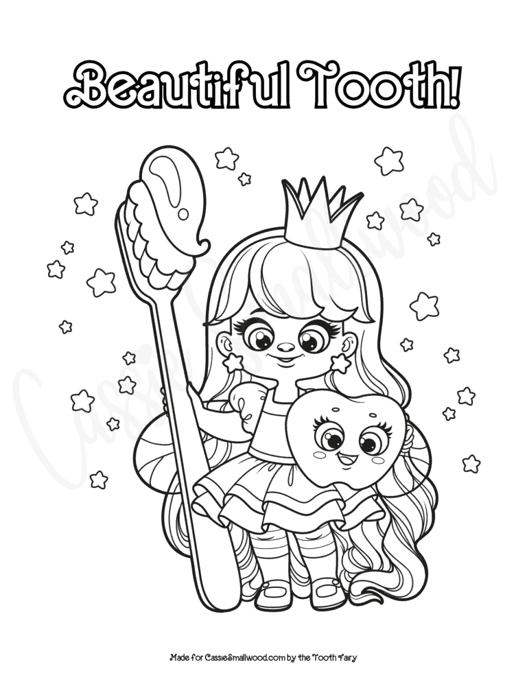 20 Fun Tooth Fairy Coloring Pages FREE Printables - Cassie Smallwood