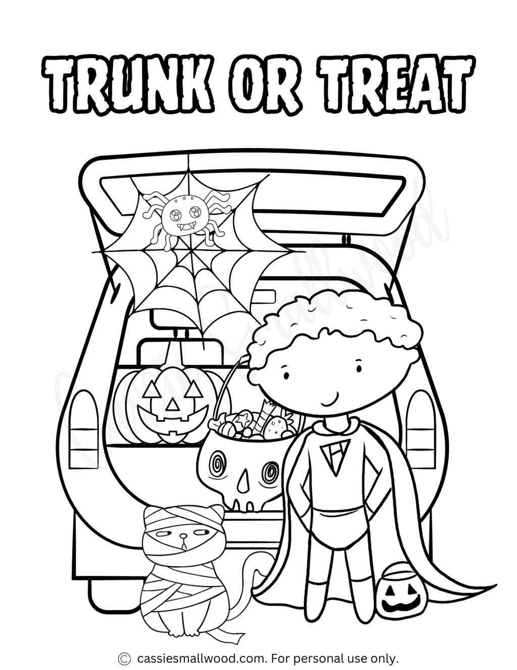 THE CUTEST Trick Or Treat Coloring Pages - Cassie Smallwood