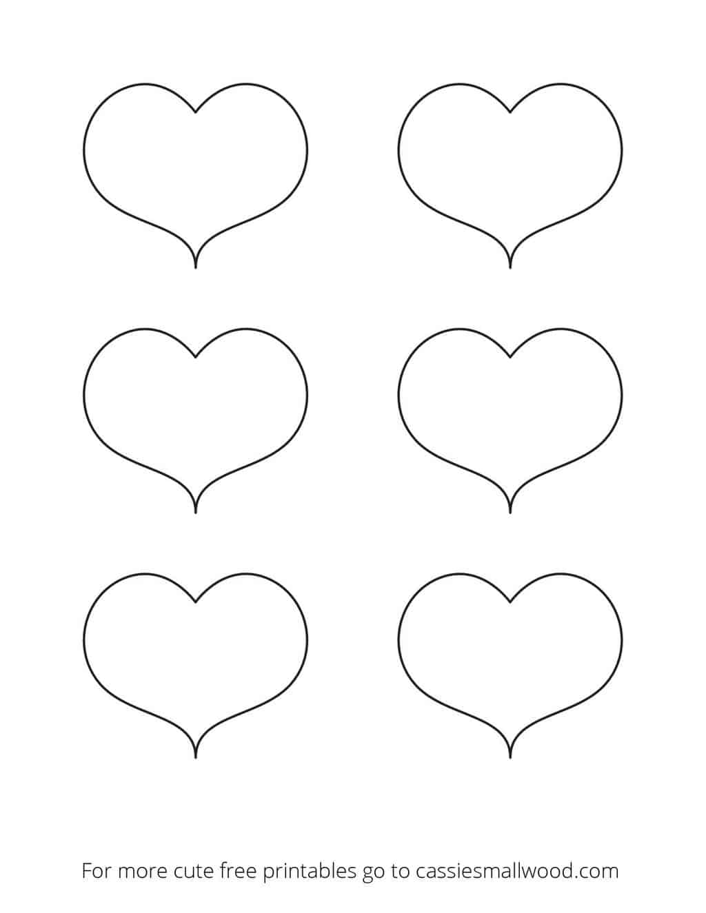 3 inch medium Heart Templates - Cassie Smallwood