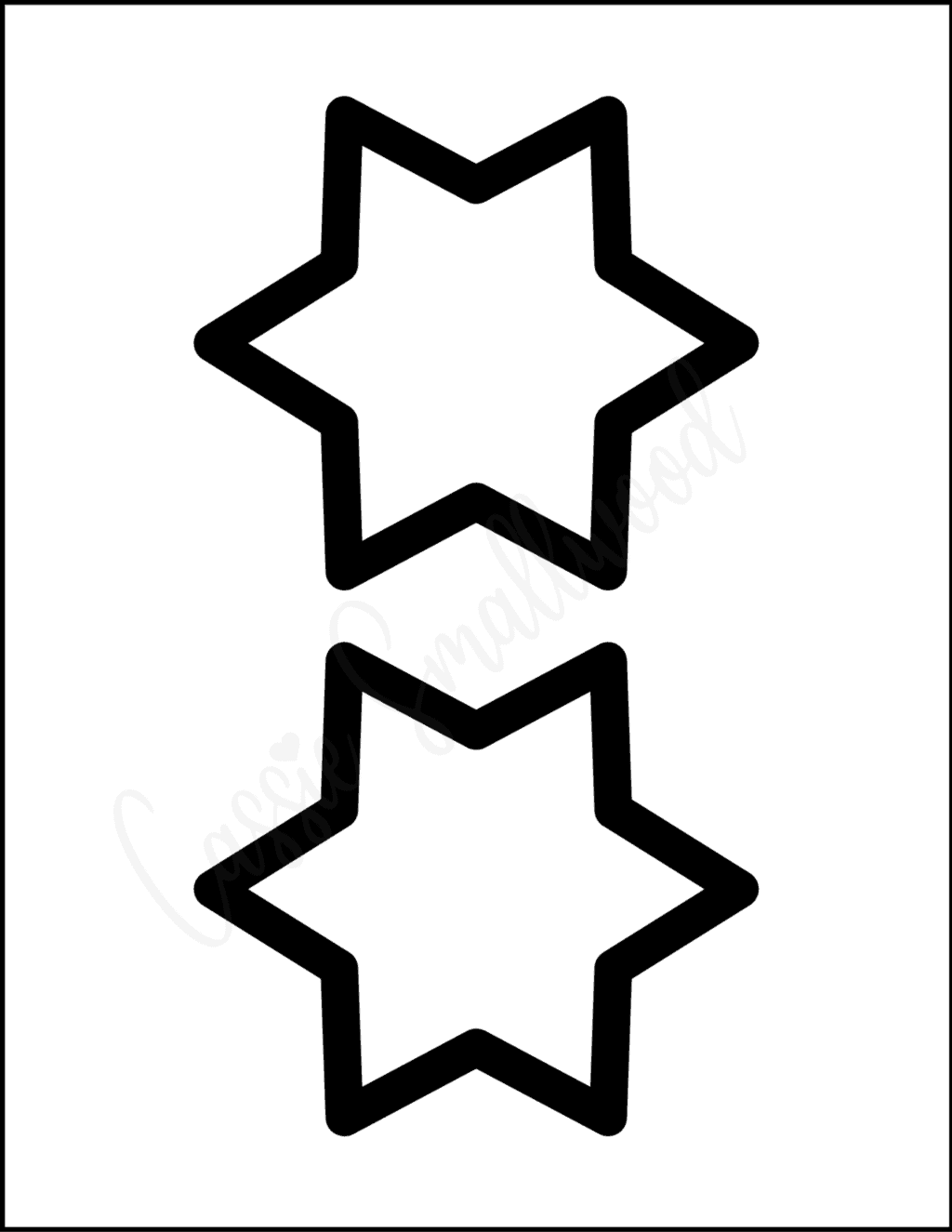 5 Inch 6 Point Star Coloring Templates - Cassie Smallwood