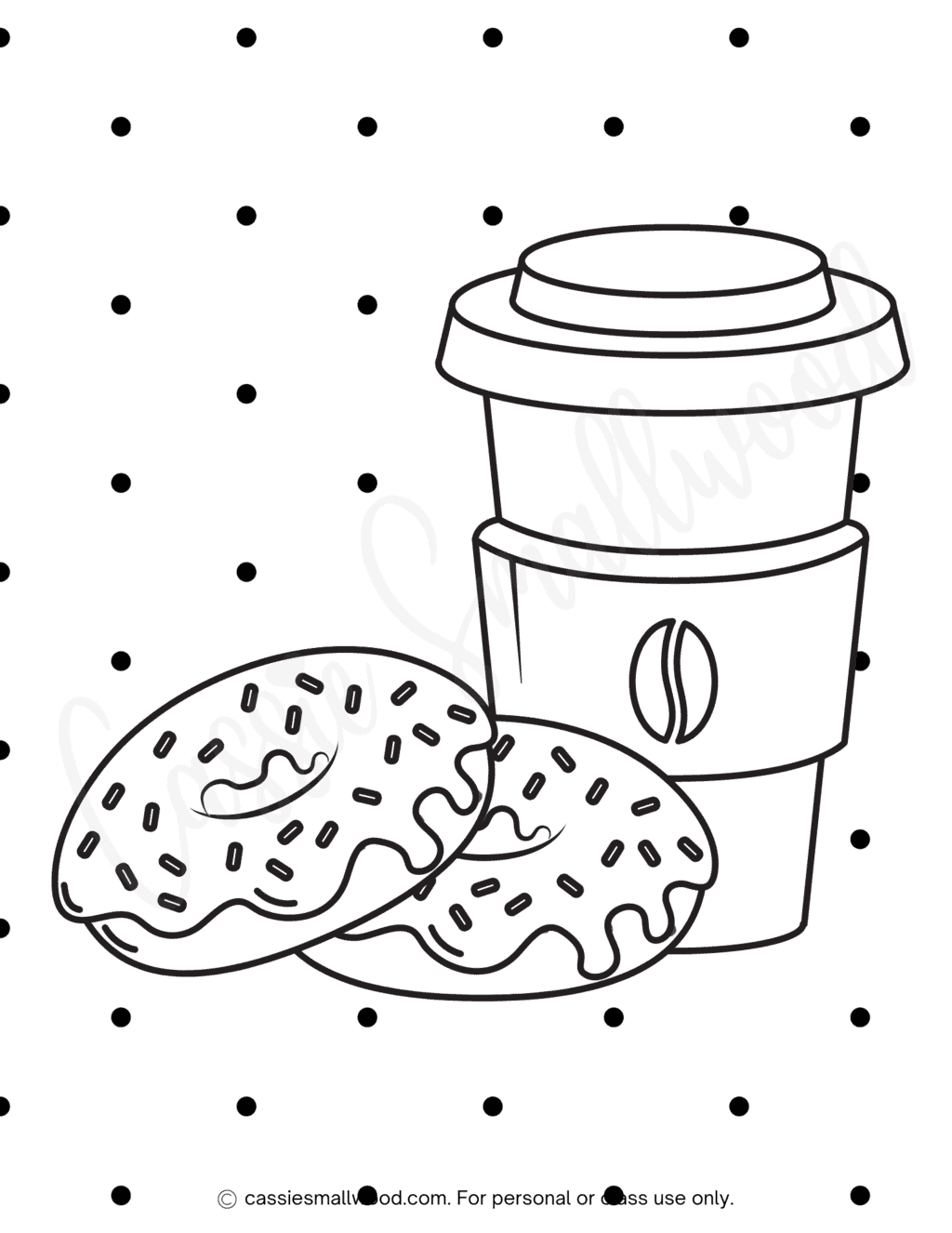 Adorable Donut Coloring Pages - Cassie Smallwood