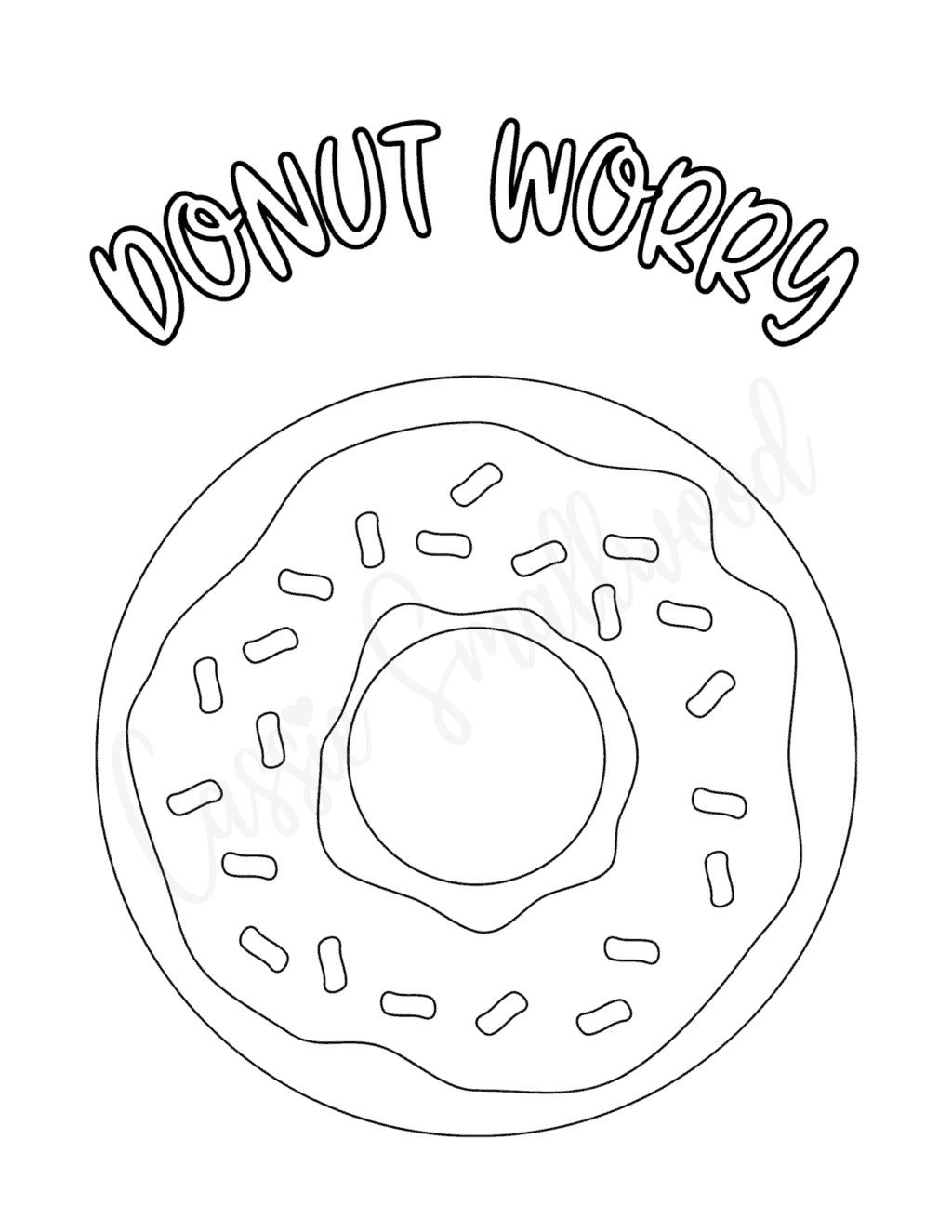 Adorable Donut Coloring Pages - Cassie Smallwood