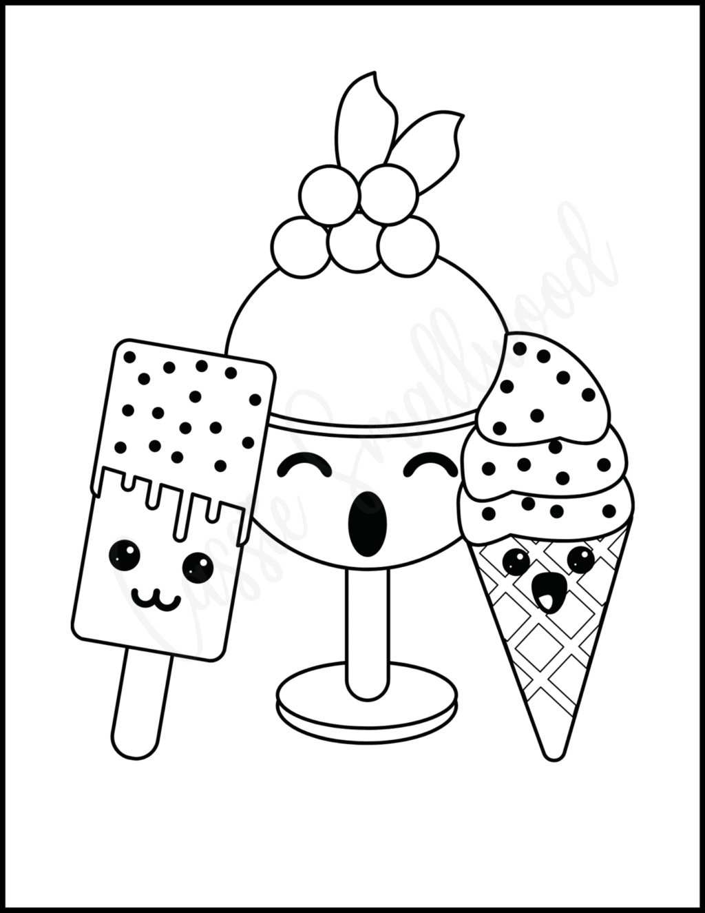 19 Cute Ice Cream Coloring Pages - Cassie Smallwood