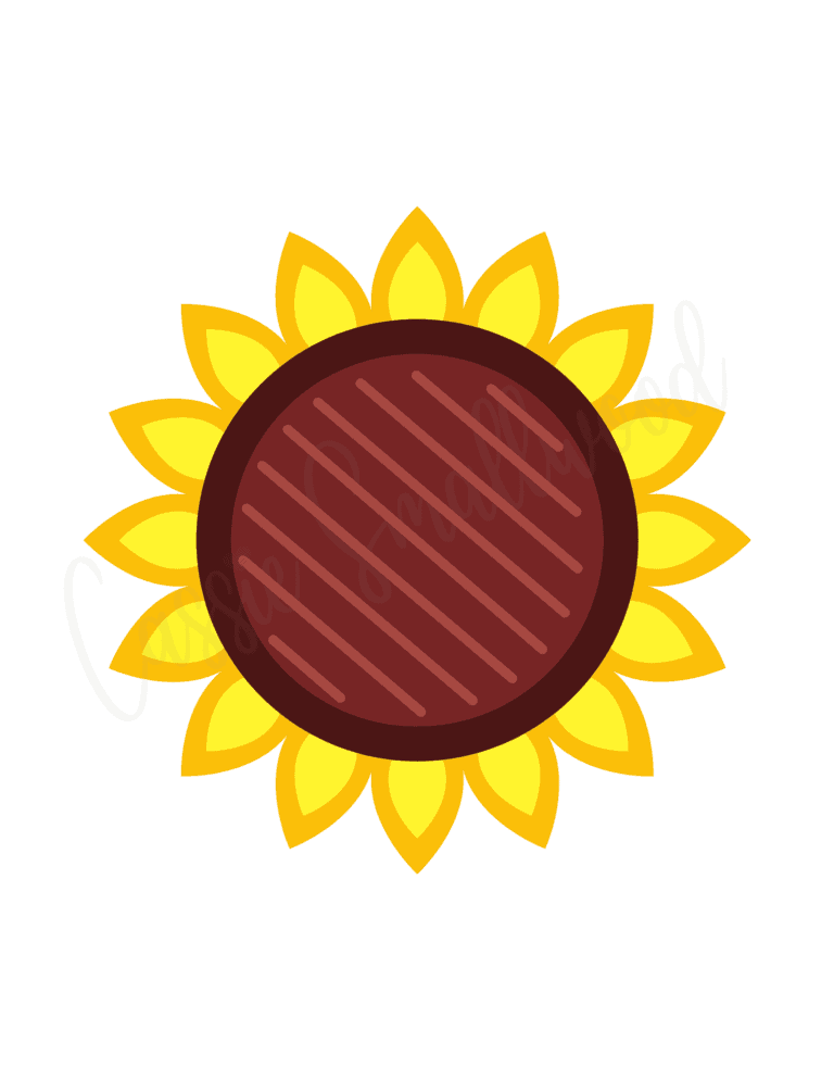 Large Yellow Sunflower Template To Cut Out - Cassie Smallwood
