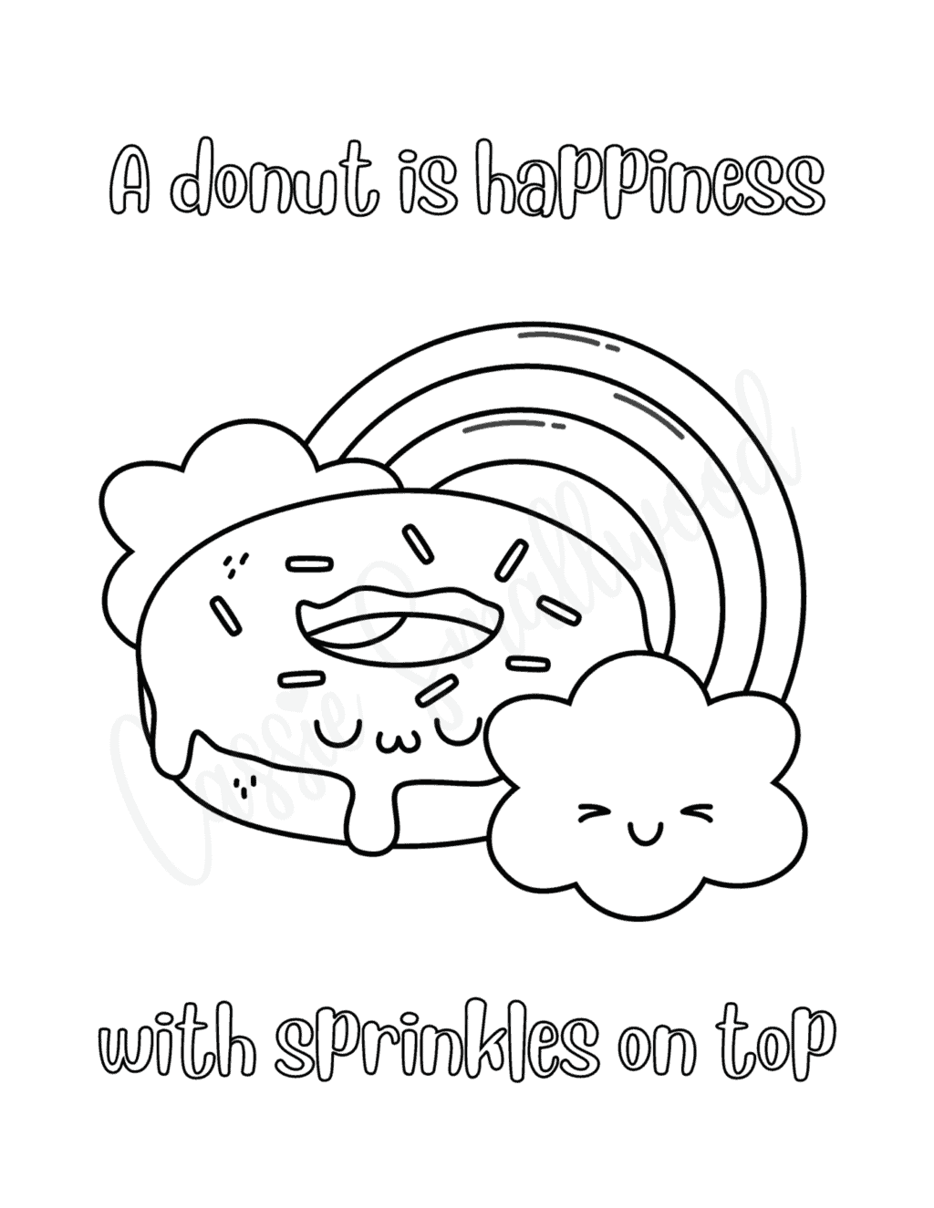 Adorable Donut Coloring Pages - Cassie Smallwood