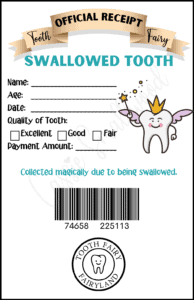 Free Printable Tooth Fairy Receipt For Swallowed Tooth - Cassie Smallwood