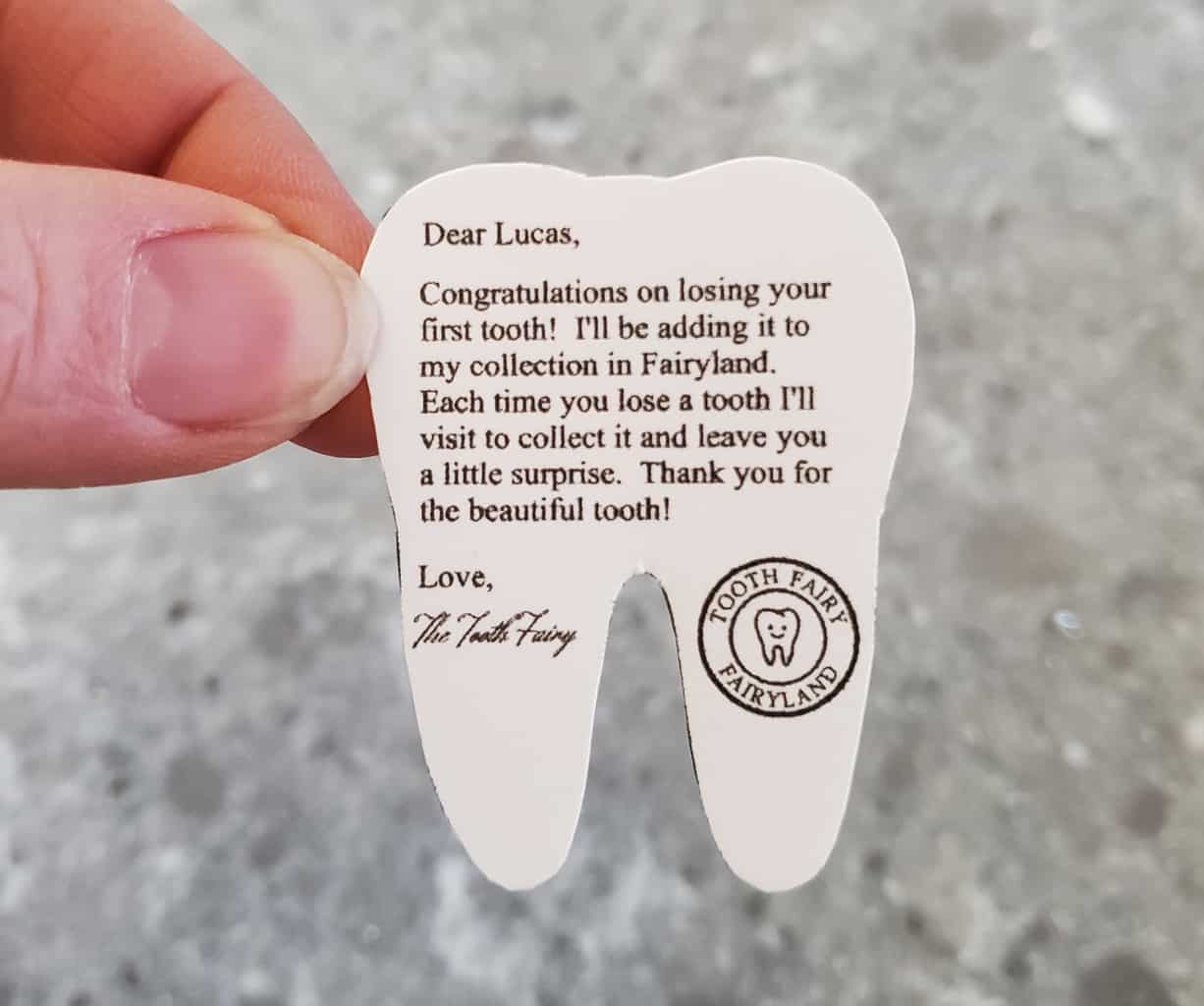 Cute Tooth Fairy Letter For First Tooth - Cassie Smallwood