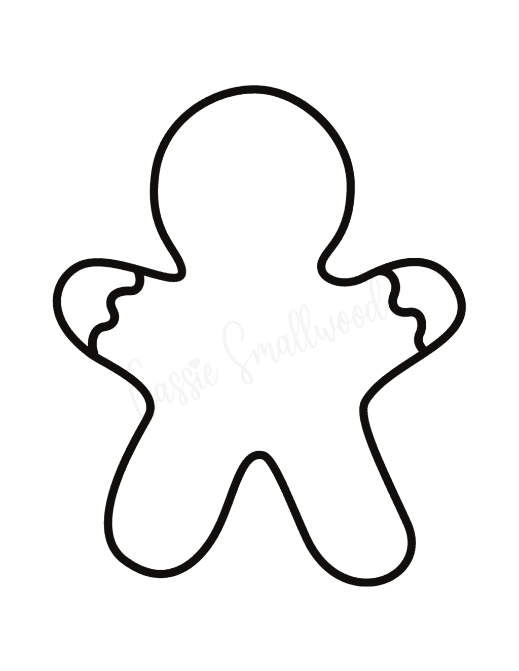 Full Page Blank Gingerbread Man Template Printable - Cassie Smallwood