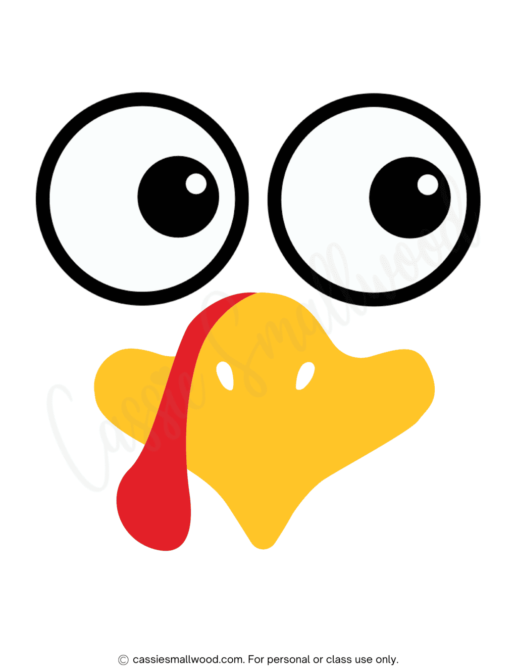 Color Turkey Face Template - Cassie Smallwood