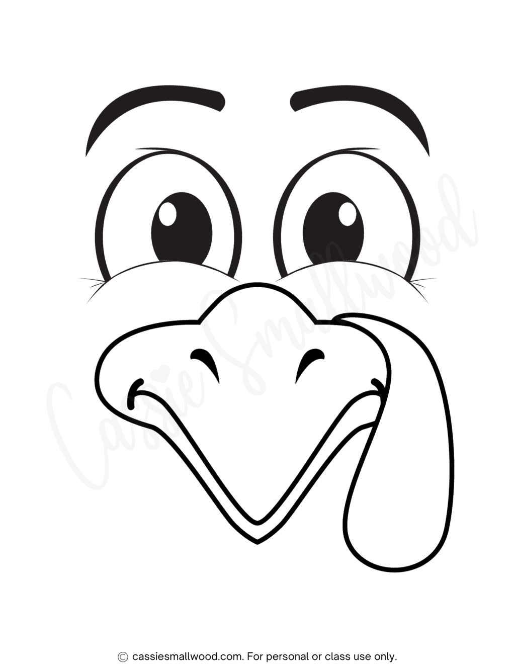 Cute Turkey Face Template - Cassie Smallwood