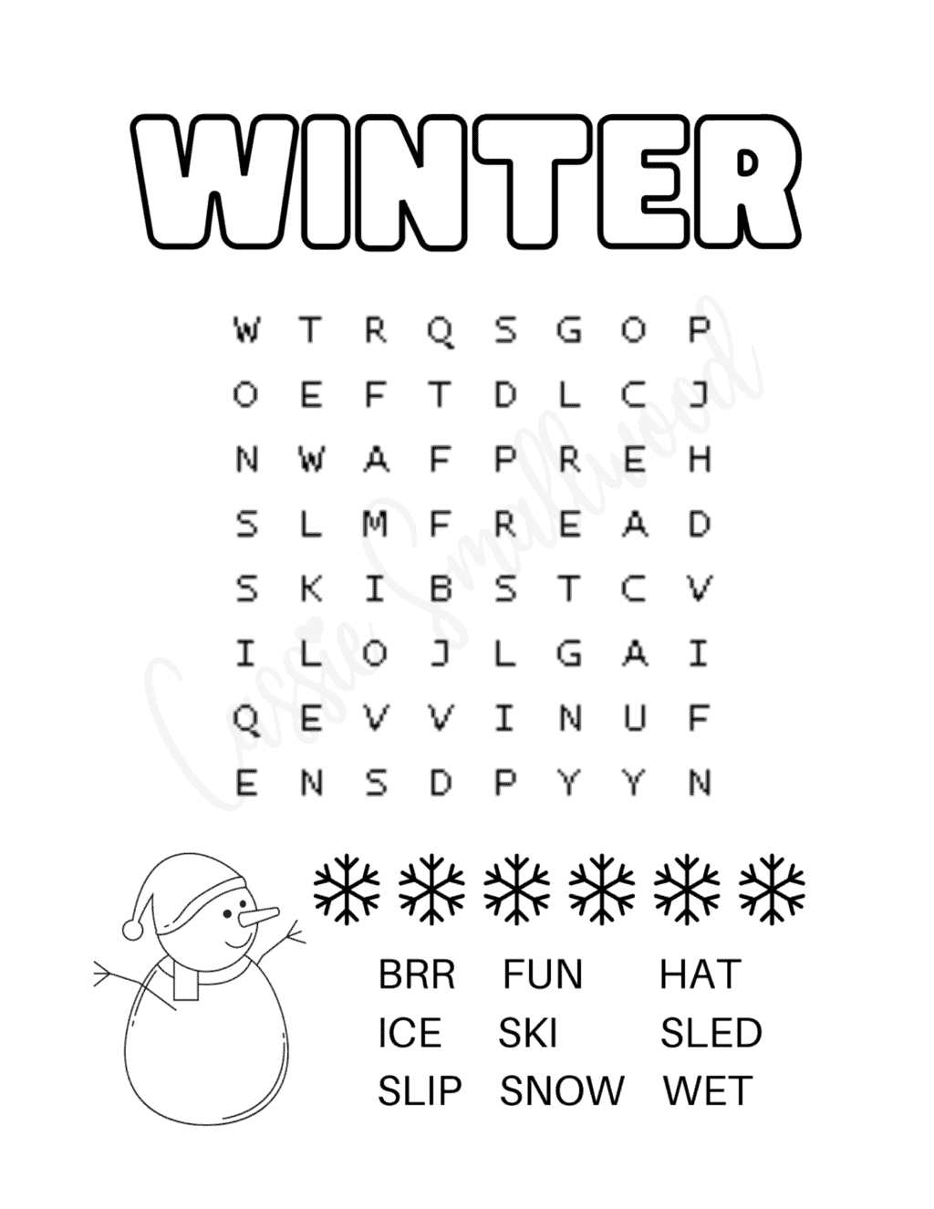 8 Fun Winter Word Searches - Cassie Smallwood