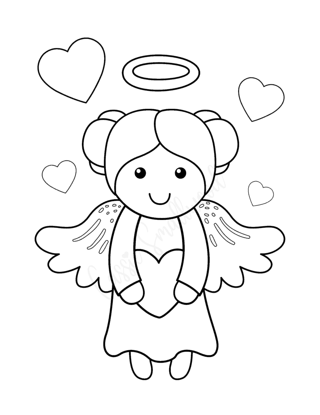 10 Unbelievably Cute Angel Coloring Pages - Cassie Smallwood