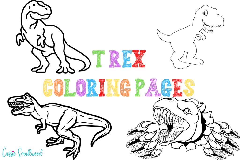 13 Awesome T Rex Coloring Pages - Cassie Smallwood