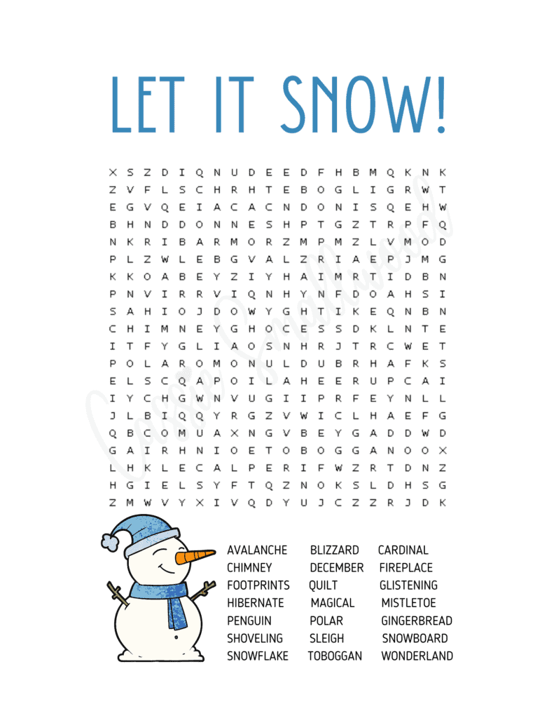 8 Fun Winter Word Searches Cassie Smallwood 8 Fun Winter Word Searches Cassie Smallwood