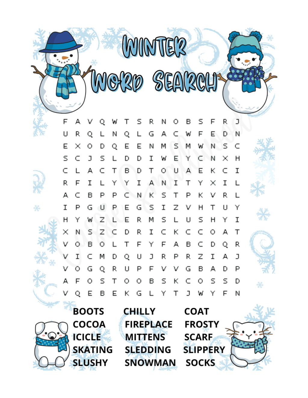 8 Fun Winter Word Searches - Cassie Smallwood