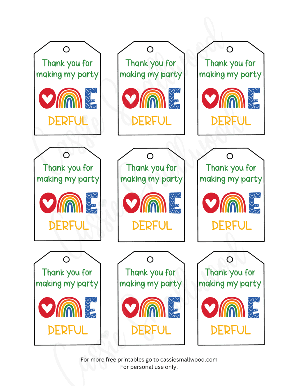 15 Insanely Cute Thank You Tags (Free Printable) - Cassie Smallwood