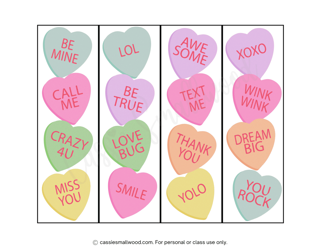 100 Ridiculously Cute Free Printable Valentine Bookmarks - Cassie Smallwood
