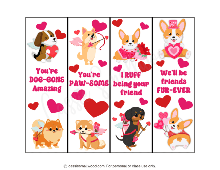 100 Ridiculously Cute Free Printable Valentine Bookmarks - Cassie Smallwood