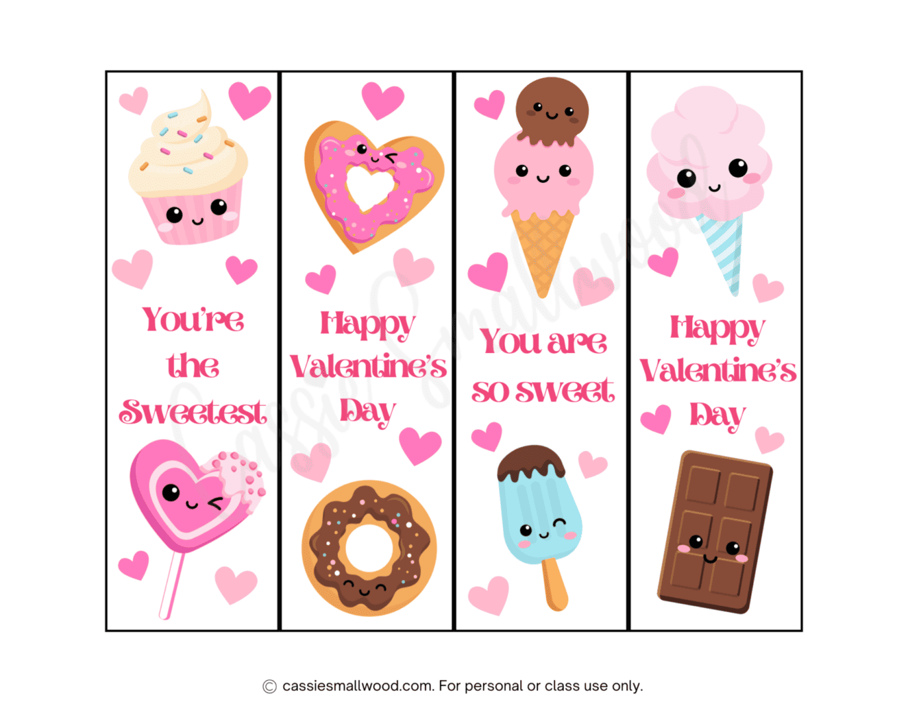 100 Ridiculously Cute Free Printable Valentine Bookmarks - Cassie Smallwood