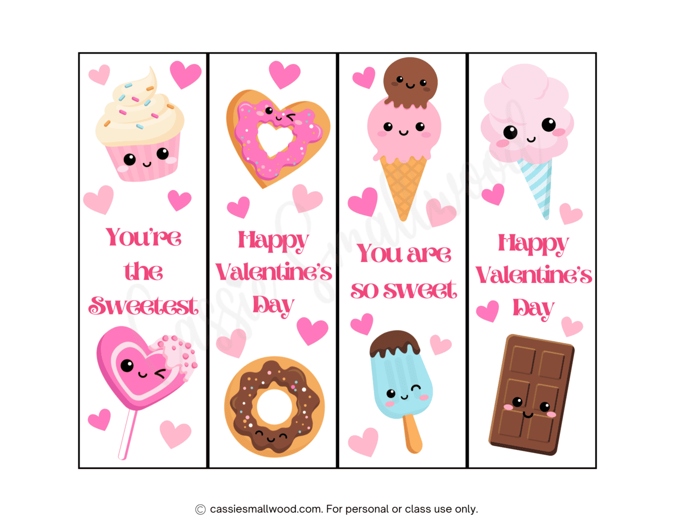 100 Ridiculously Cute Free Printable Valentine Bookmarks - Cassie Smallwood
