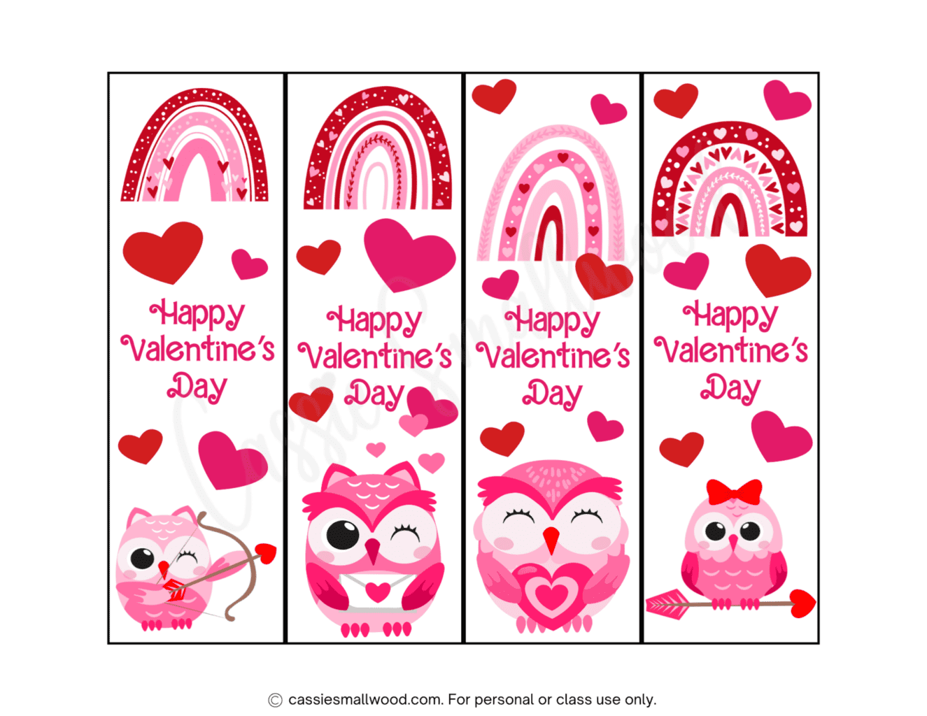 100 Ridiculously Cute Free Printable Valentine Bookmarks - Cassie Smallwood