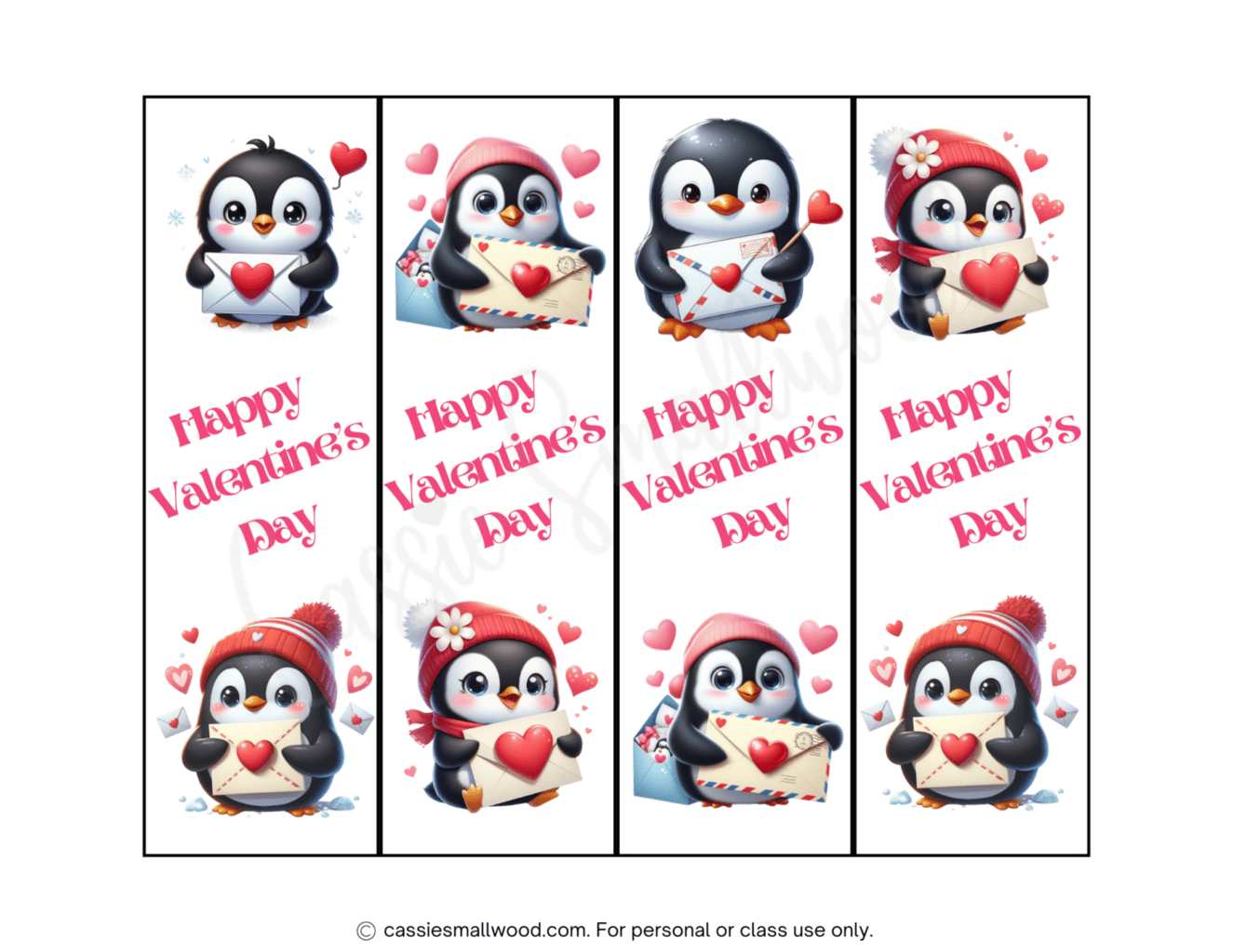 100 Ridiculously Cute Free Printable Valentine Bookmarks - Cassie Smallwood