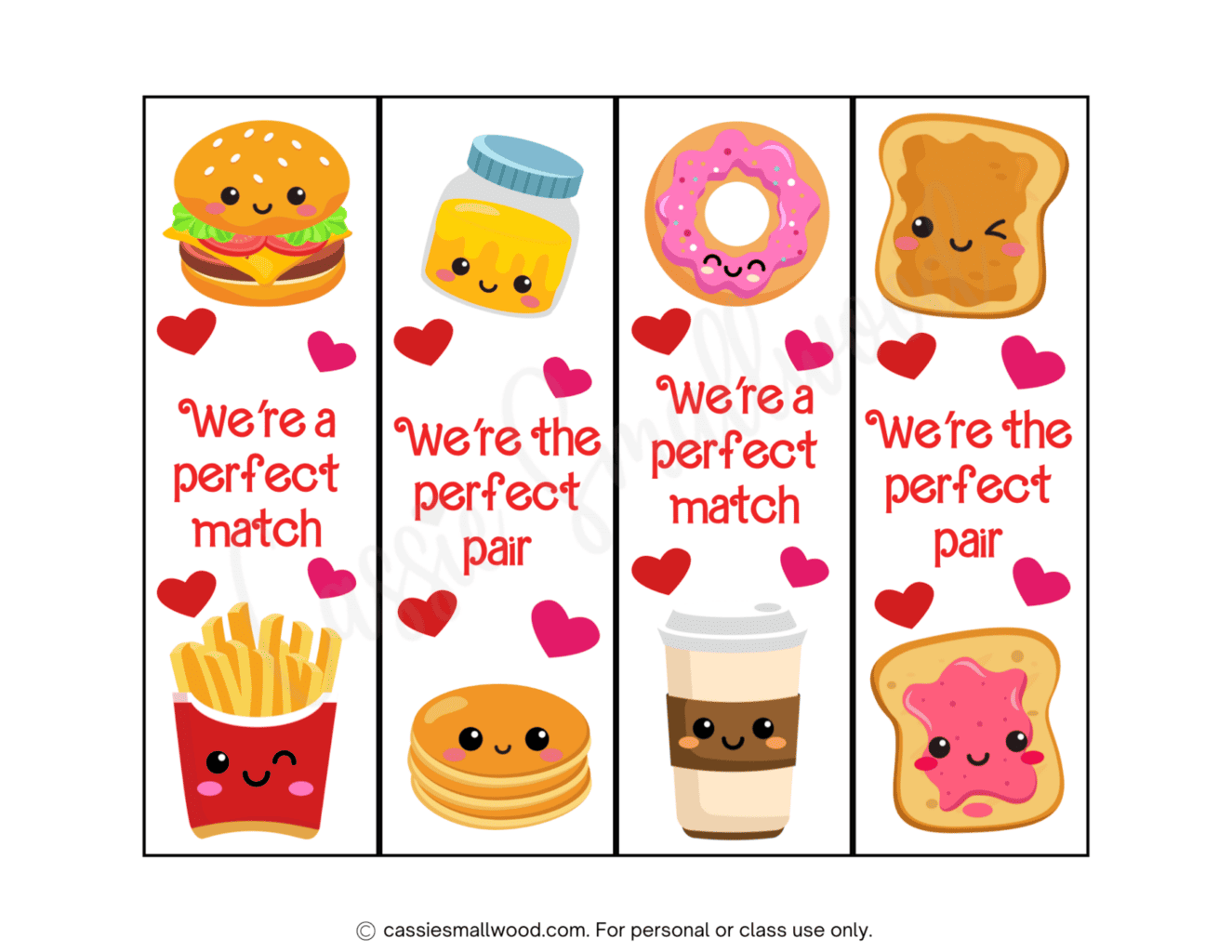 100 Ridiculously Cute Free Printable Valentine Bookmarks - Cassie Smallwood