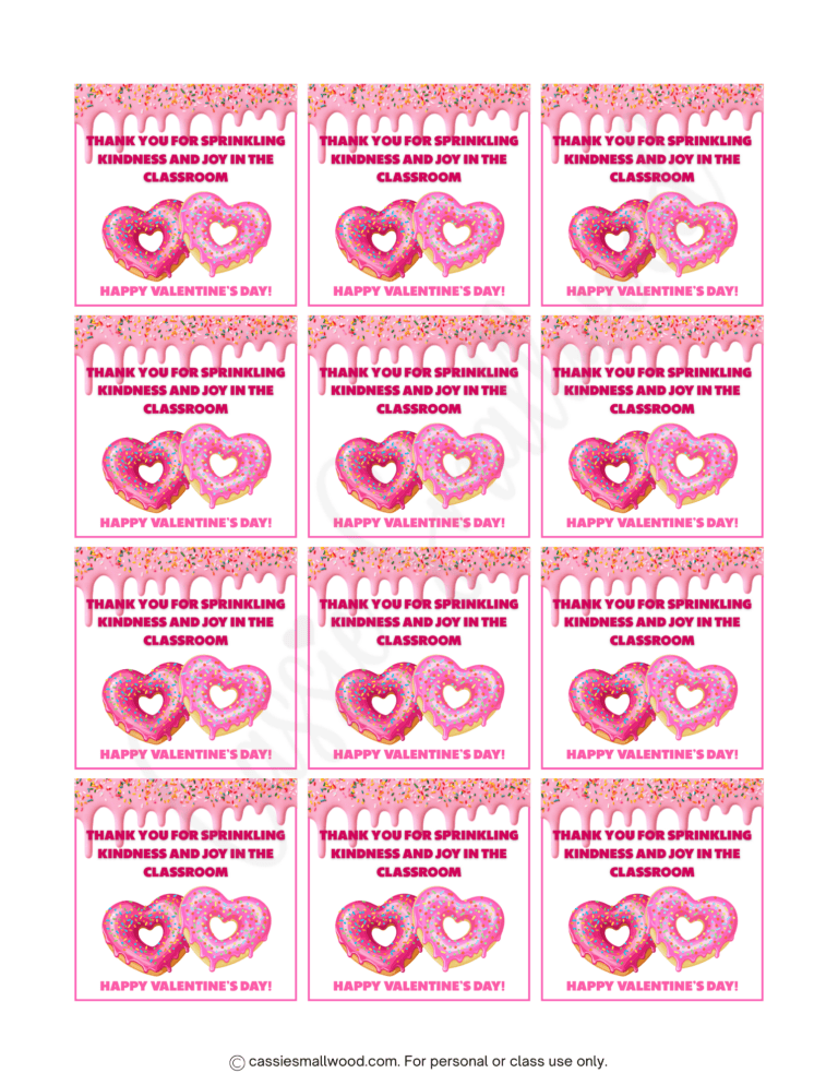 CUTE Printable Happy Valentine's Day Tags - Cassie Smallwood
