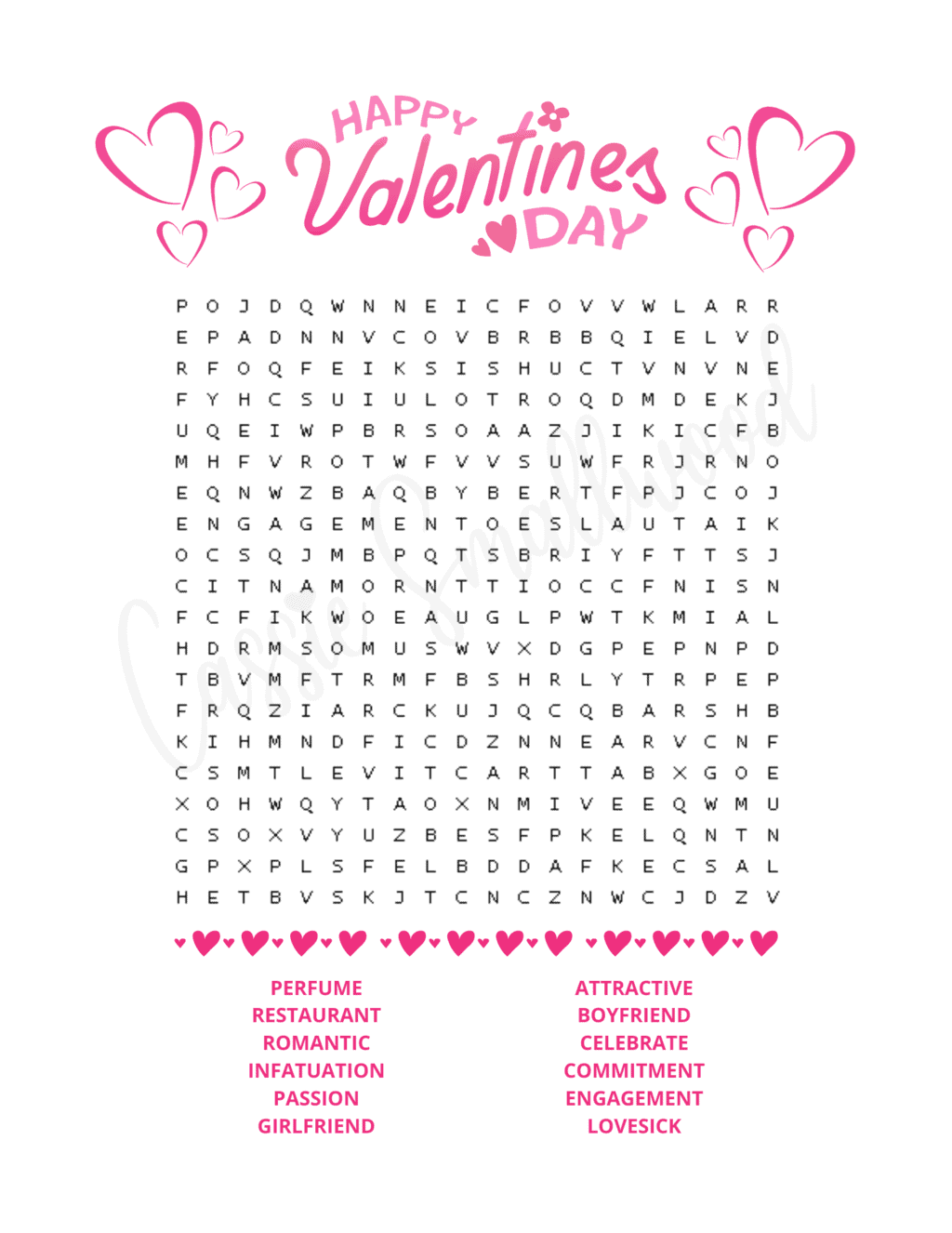 Fun Valentine's Day Word Search Puzzles - Cassie Smallwood