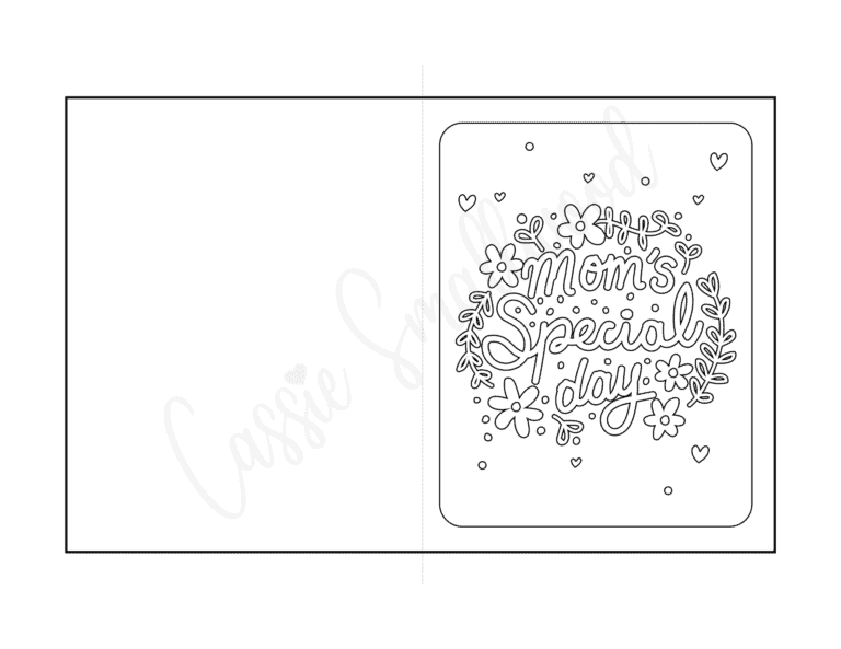 26 Unique Printable Mother's Day Cards To Color {PDF} - Cassie Smallwood