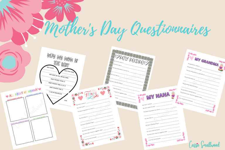 6 Cute Mother's Day Questionnaires (Free Printables) - Cassie Smallwood