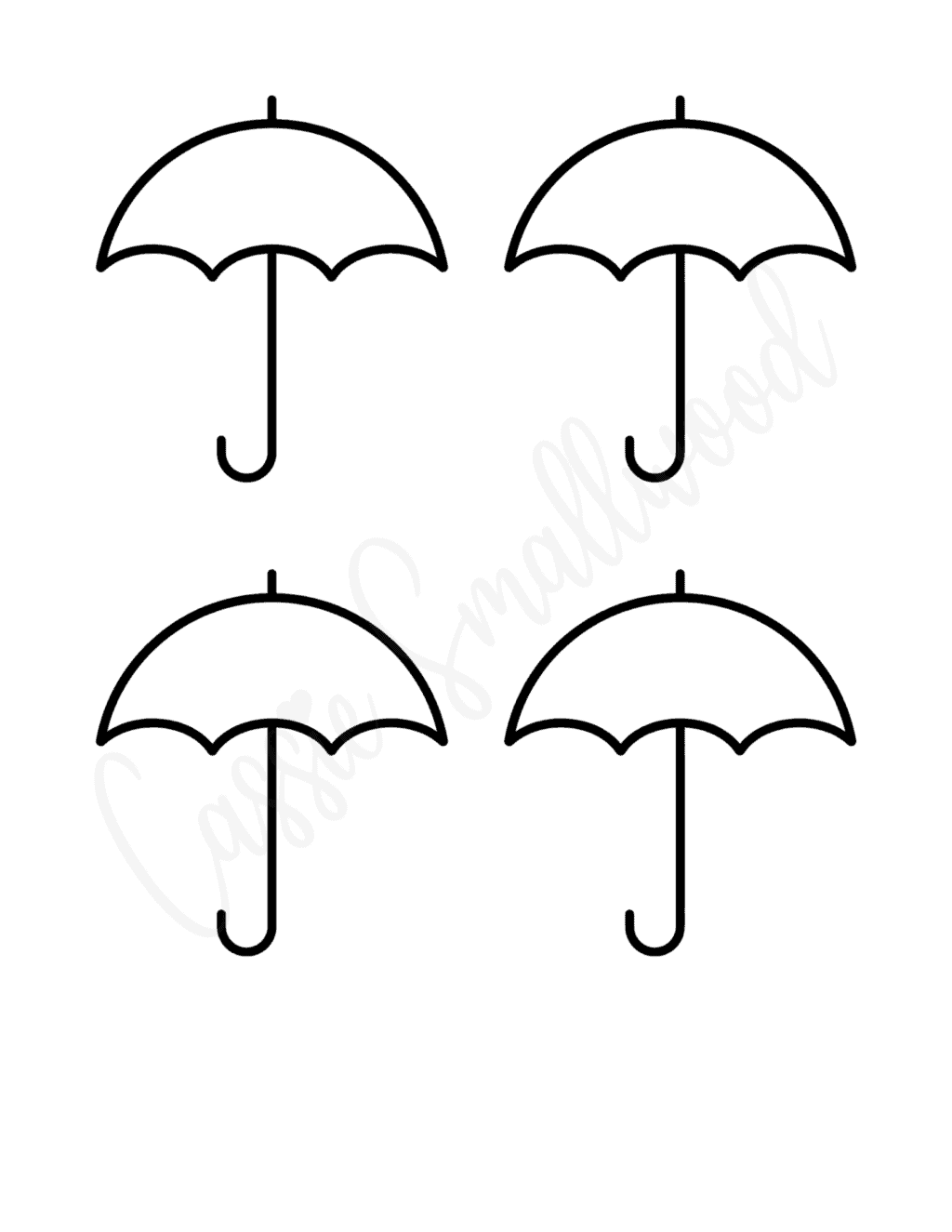 15 Unique Umbrella Templates {Free Printables} - Cassie Smallwood