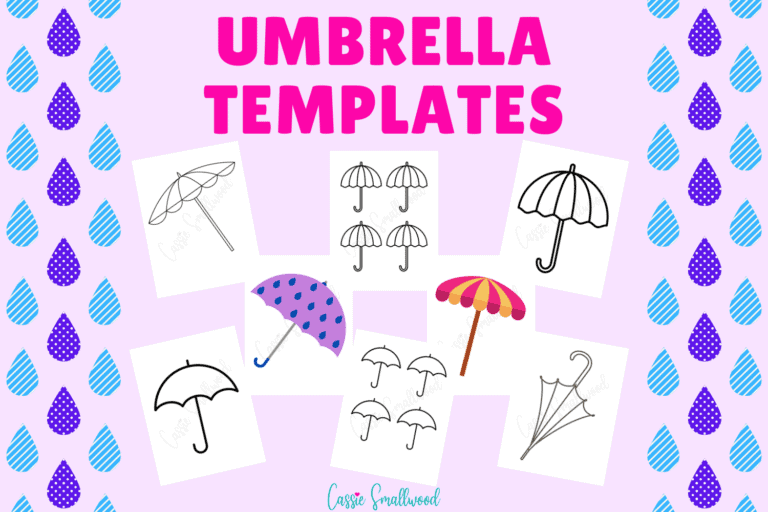 15 Unique Umbrella Templates {Free Printables} - Cassie Smallwood