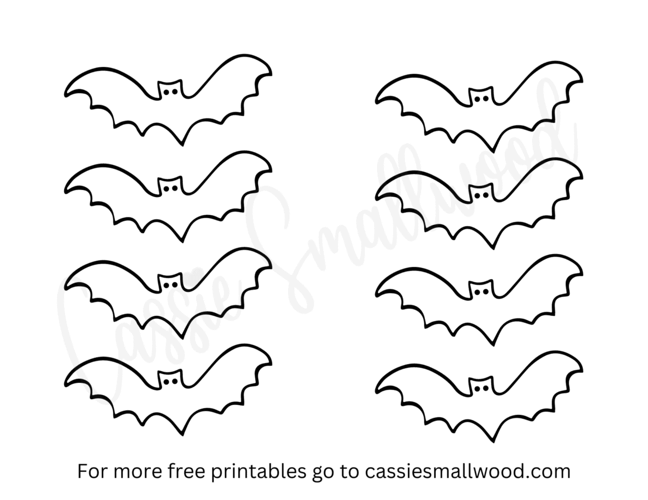 Free Printable Bat Templates (Small, Medium, and Large) - Cassie Smallwood