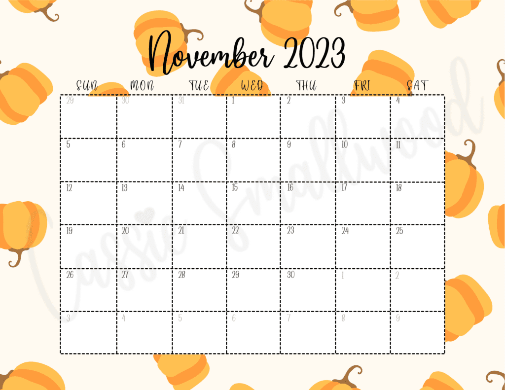 Cute Free Printable Monthly Calendar 2023 - Cassie Smallwood Cute Free Printable Monthly Calendar 2023 - Cassie Smallwood