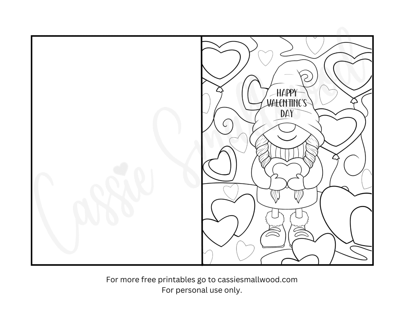 Cute Printable Valentine's Day Cards To Color - Cassie Smallwood
