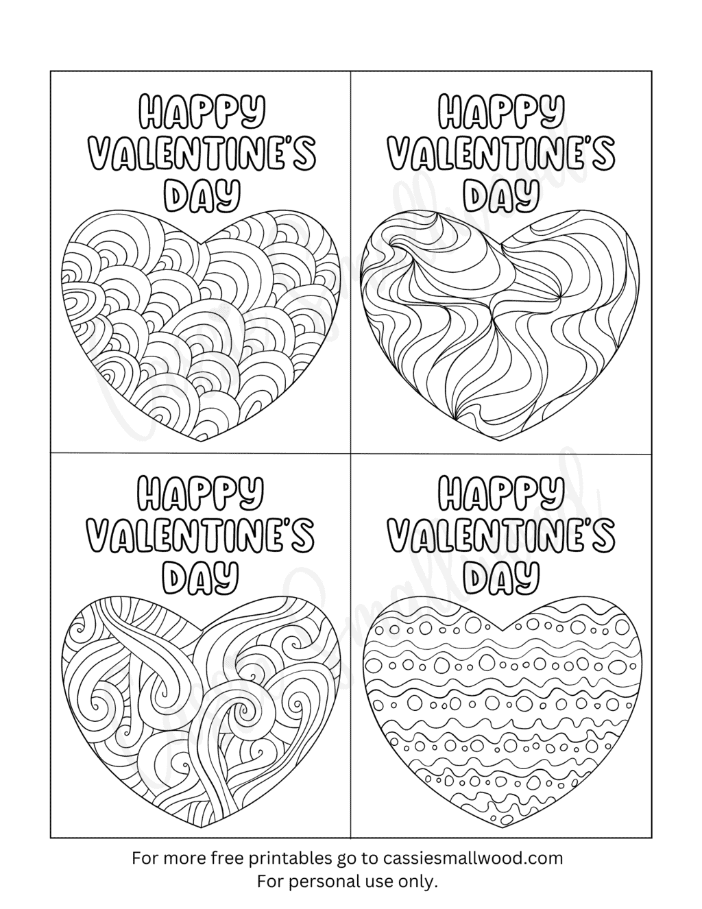 93 CUTEST Printable Valentine's Day Cards To Color - Cassie Smallwood