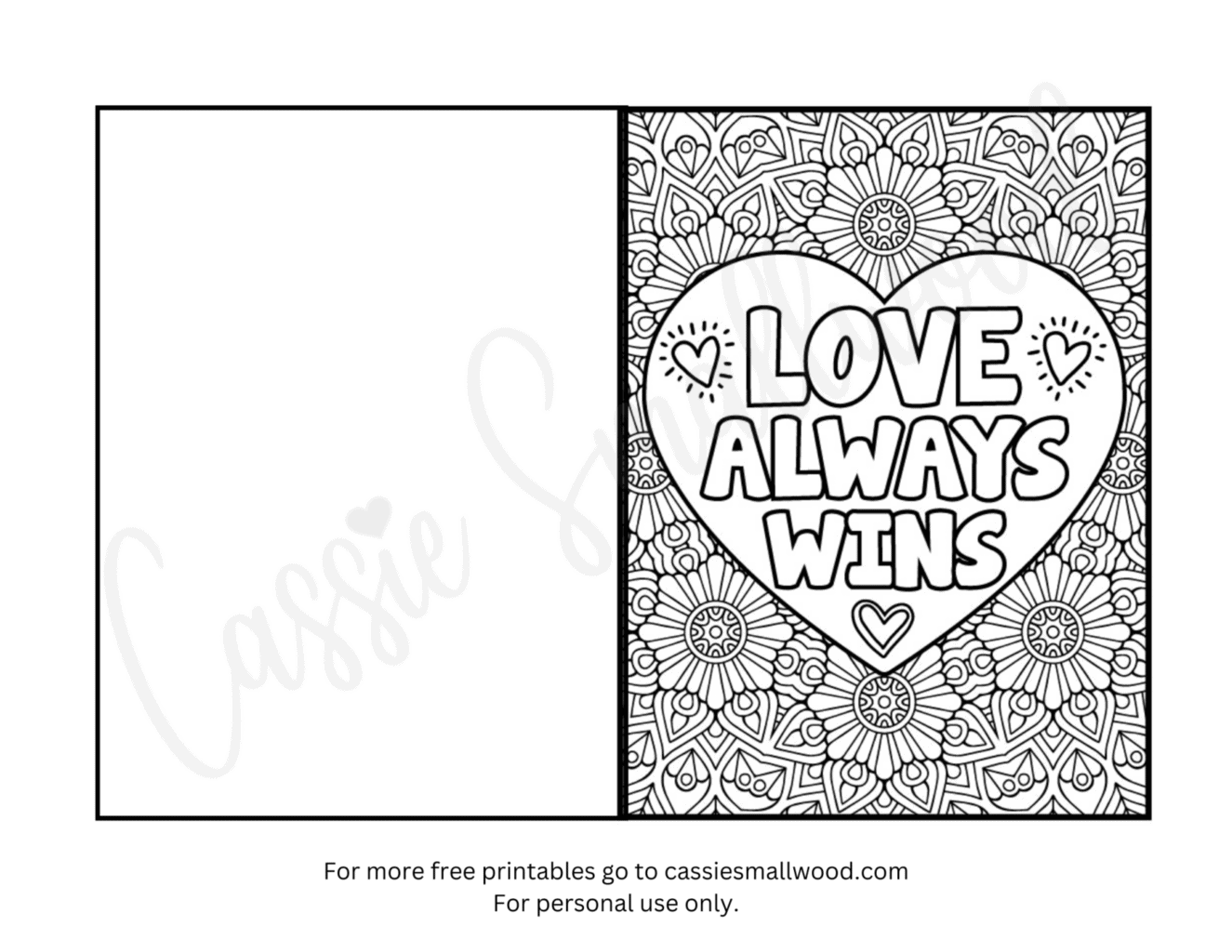 93 CUTEST Printable Valentine's Day Cards To Color - Cassie Smallwood