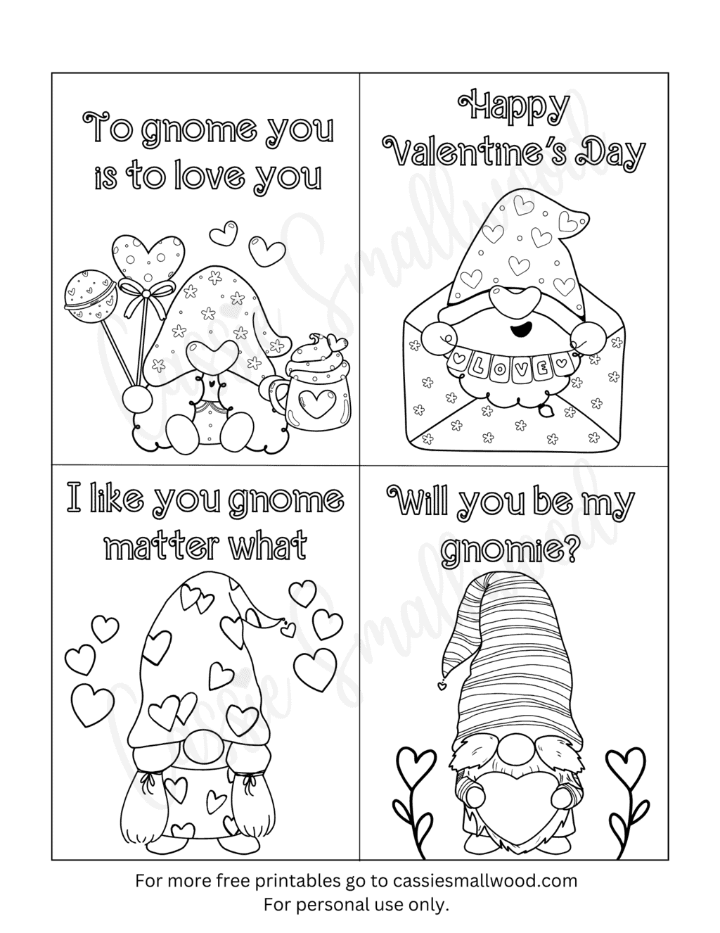 93 CUTEST Printable Valentine's Day Cards To Color - Cassie Smallwood