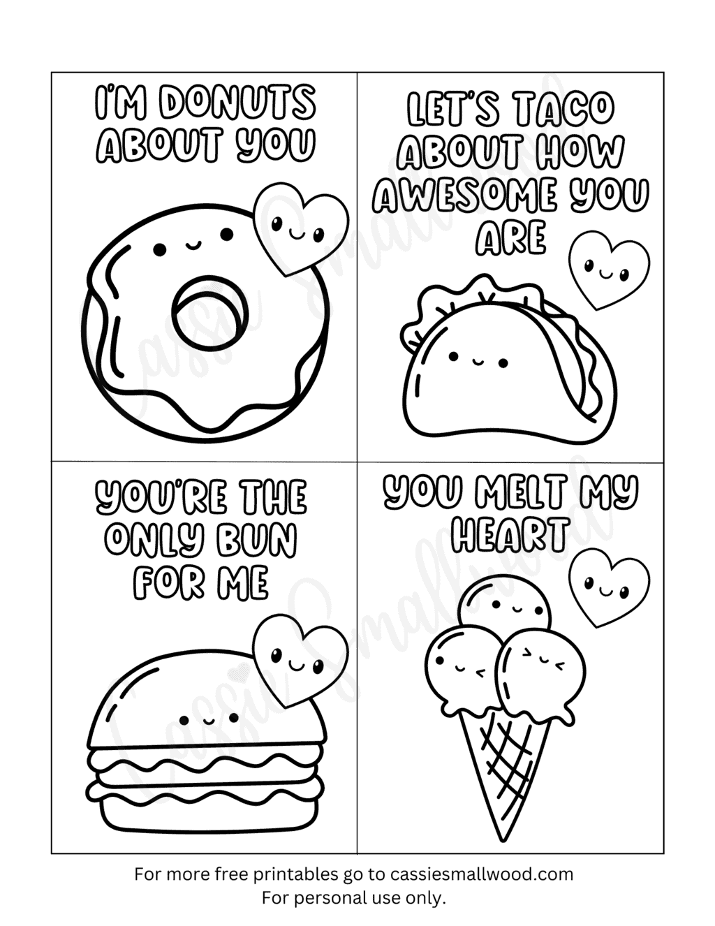 93 Cutest Printable Valentines Day Cards To Color Cassie Smallwood